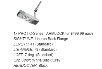 SIK Pro C-Series Armlock Putter - For Sale Archive-For Feedback ...
