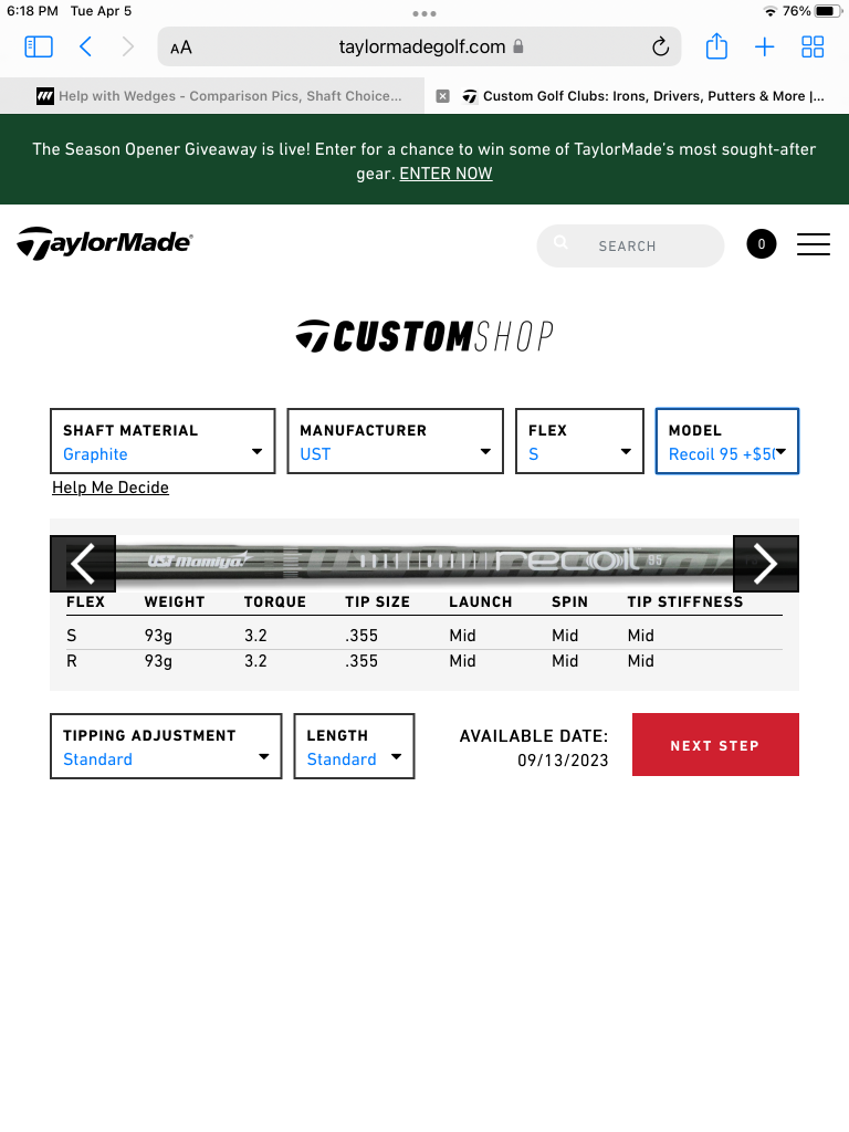 Help with Wedges - Comparison Pics, Shaft Choice and Grind Options ...