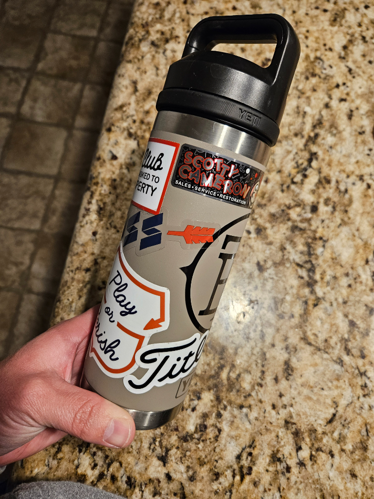 OCD kicking in - Scotty Circle T Sticker on Yeti Cup - Golf Style and ...