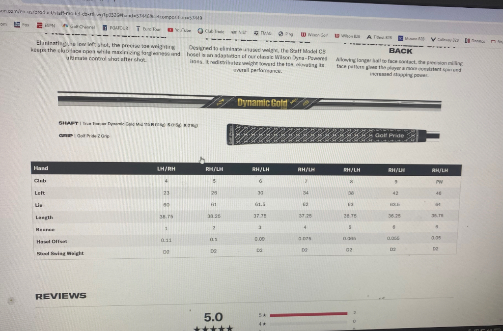 Wilson 2024 new staff blade/cb, dynapower forged, staff wedges, staff ...