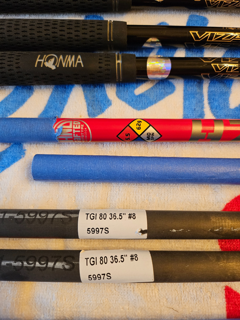 Blue Wedges, Red Shafts, Mizuno, Vokey, Honma, Hzrdus, KBS, Honma ...