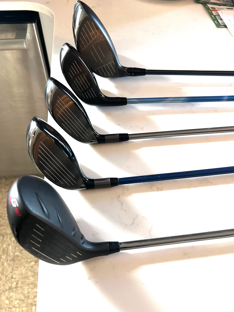 C721 irons, Ping icrossover 4i, Ping 410 9w, Apex UW 21* and 23*, F6 ...