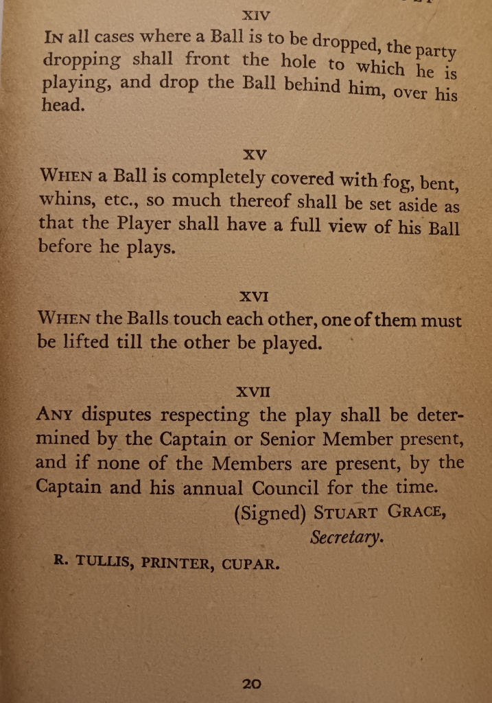 Rules of Golf circa 1812 - 1st edition - Rules of Golf and Etiquette ...